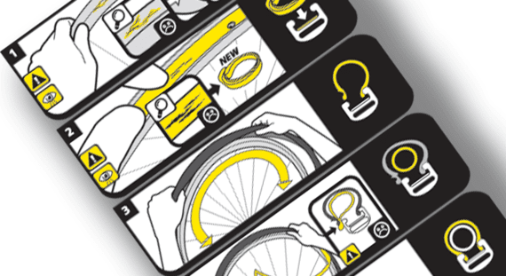 Instructions for fitting an inner tube